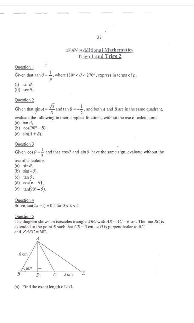 2016 O-Level Pei Hwa A Maths Topical Revision Package (soft copy ...