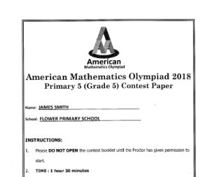 AMO P5 Math Olympiad Past Year Competition Papers ( American ...