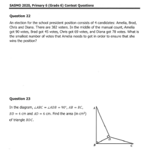 SASMO P6 Mathematics Olympiad Past Year Competition Papers ( Singapore ...